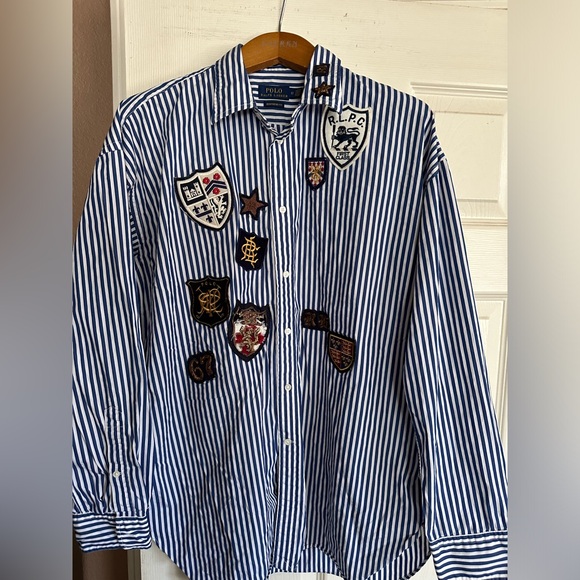 Polo Ralph Lauren | Tops | Ralph Lauren Polo Striped Patches Bf ...